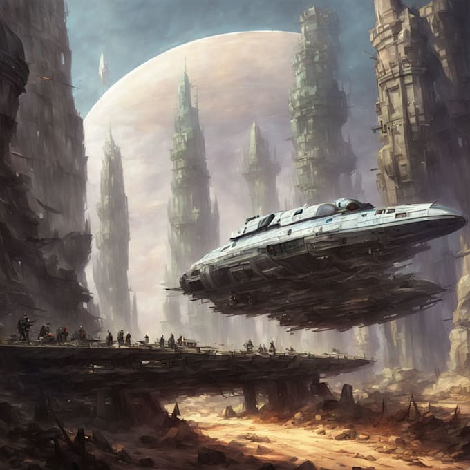 Make amazing spaceships concept art by Sneanamins | Fiverr