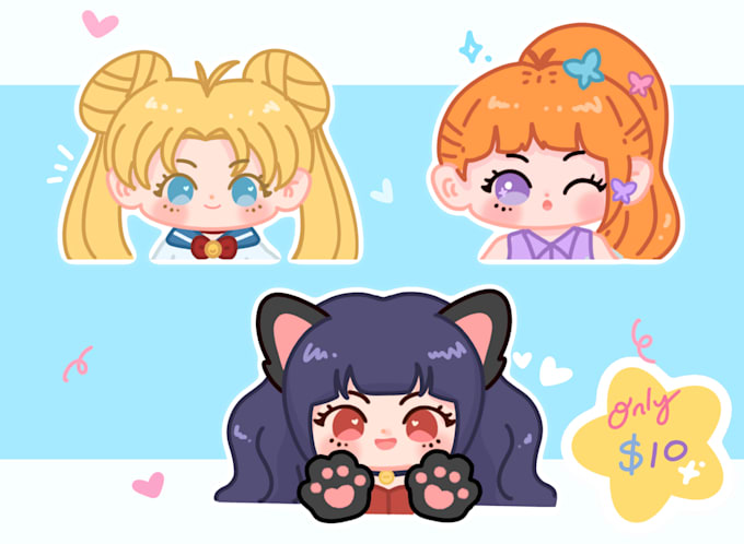 Create a kawaii chibi headshot for you by Kikidhila | Fiverr