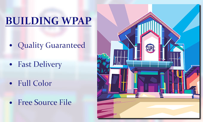 Draw wpap pop art for your house and any building by Kutubusuk | Fiverr