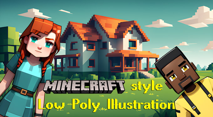 Create minecraft style low poly illustration by Bolt_runner | Fiverr