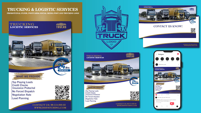Do trucking flyer dispatching, logistics transports freight broker flyer by Multiverse_arts | Fiverr