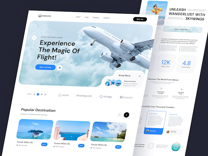 Do travel ui design tour agency booking website ui landing page by ...