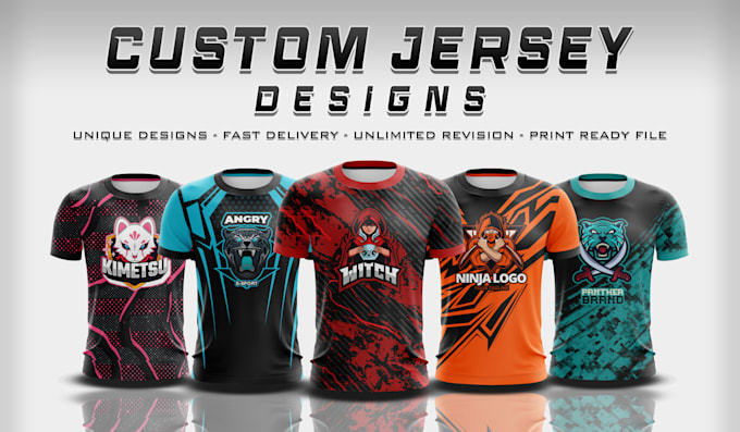 Do custom sublimation esports and sports jersey design by Ahmdcreates ...