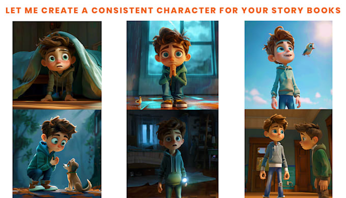 Create consistent characters for your story book by Apluscontents | Fiverr