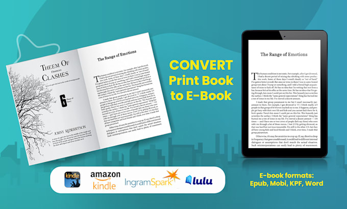 Covert your pdf book to ebook amazon kdp, kpf, epub by Saiqa_falak | Fiverr
