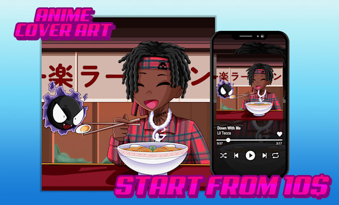 Create custom cartoon, anime or caricature album cover art for hip hop ...