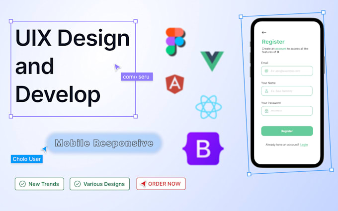 Do ui ux design, web application development, web revamp by Charithsekara | Fiverr