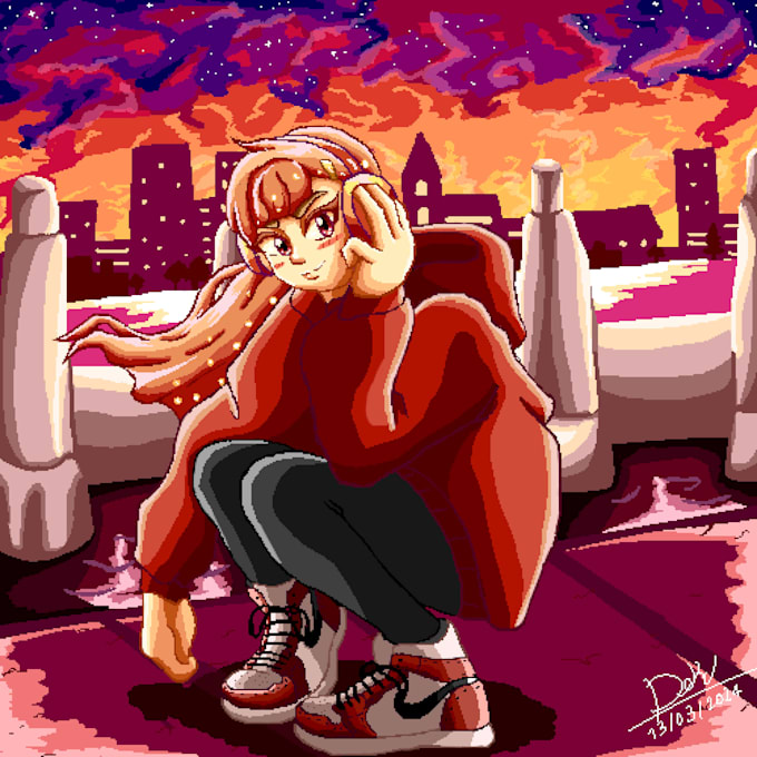 Do an illustration fo you anime, manga, furry, pixel art by Deku_draws ...