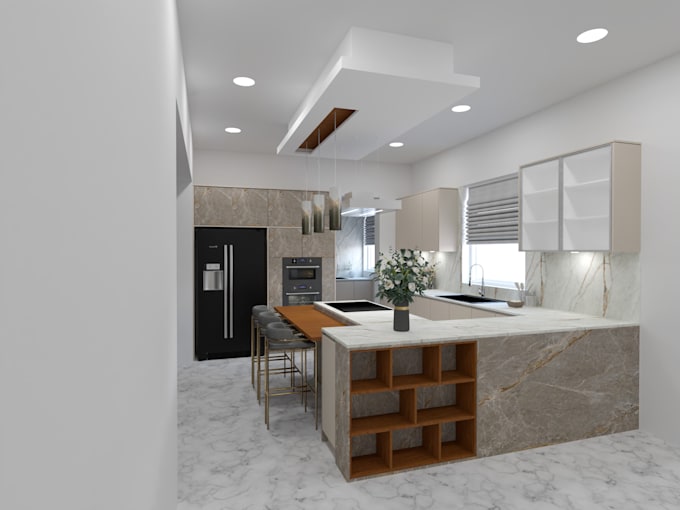 3d kitchen design and renders by Hashamabid166 | Fiverr