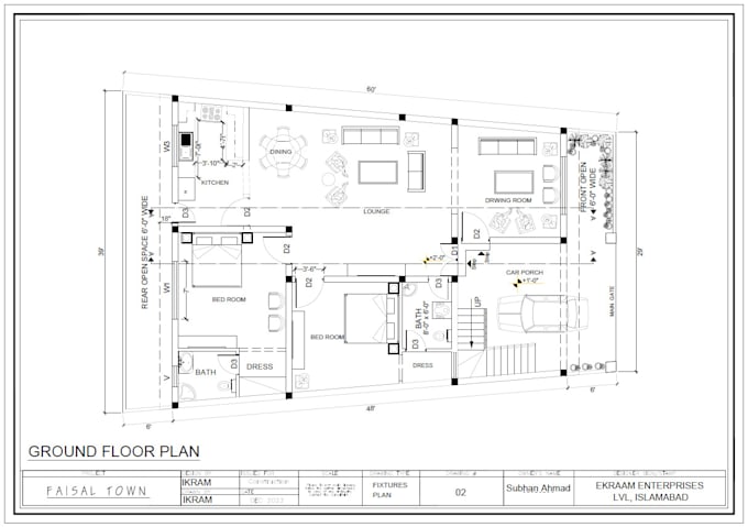 Draw architectural floor plans drawings in autocad 2d by Ekraam_ee | Fiverr