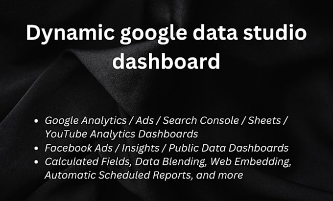 Create dynamic looker studio or google data studio dashboard report by Zaibadvertiser | Fiverr