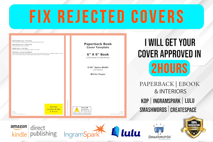 Format, resize, modify, edit, fix rejected book covers and interior for ...