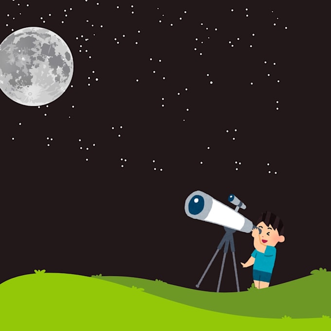 Boy looking to moon by Romeogarphic | Fiverr