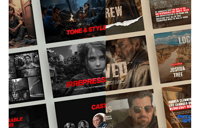 Design eye catchy film pitch deck design, screenplay, lookbook cover ...