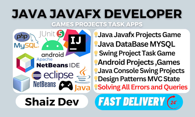 Do complete javafx java spring boot swing console projects task gui dsa ... Do complete javafx java spring boot swing console projects task gui dsa ...