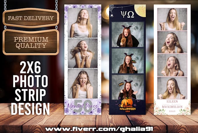 Do custom 2x6 photo strip templates and photo booth overlays by ...