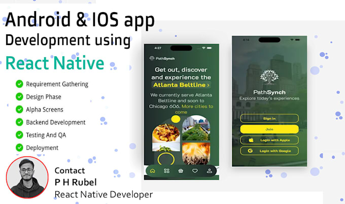 Create android apps using react native as a native developer by Phrubel | Fiverr