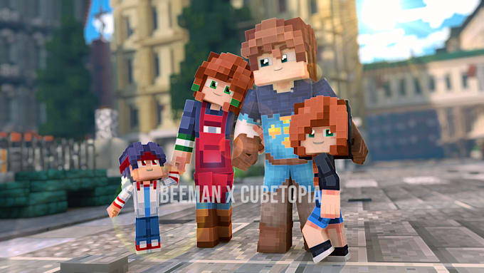 Make a custom minecraft render for wallpaper by Beemanady | Fiverr