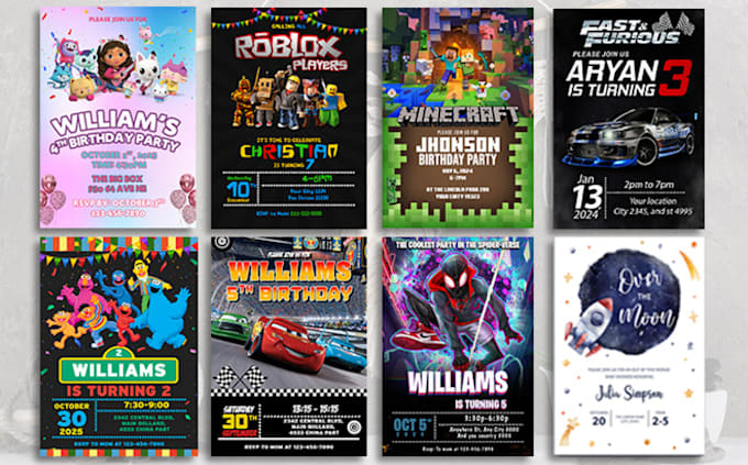 Desing kids invitation, creeting cards by Asimmughal98 | Fiverr