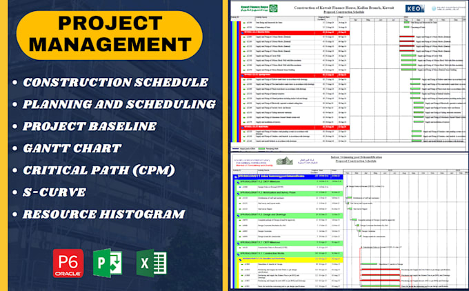 Make construction schedule p6, progress dashboard n ipc in excel by ...