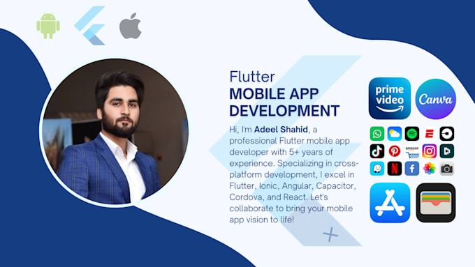 Do custom flutter mobile app development, building mobile app, flutter developer by Adeel_shhid ...