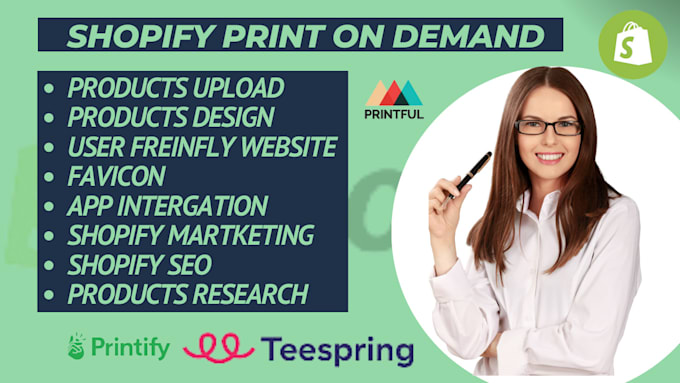 Shopify print on demand website shopify store design redesign printful printify by Elena_chris20 ...