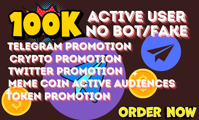 Add organic real and active users to your crypto telegram promotion ...