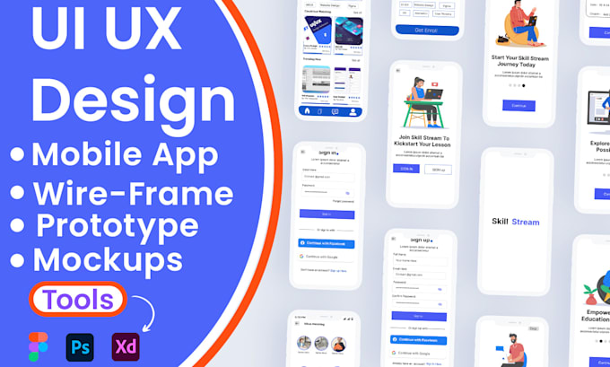 Create mobile app design ui ux design mockup design in figma by ...