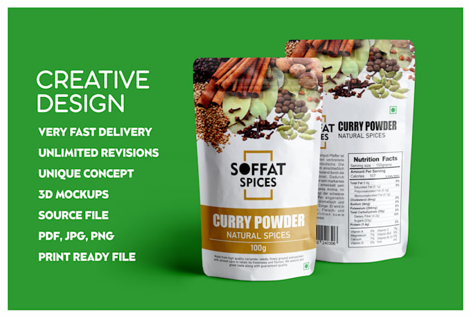 Design a creative food packaging label by Eightninecinema | Fiverr