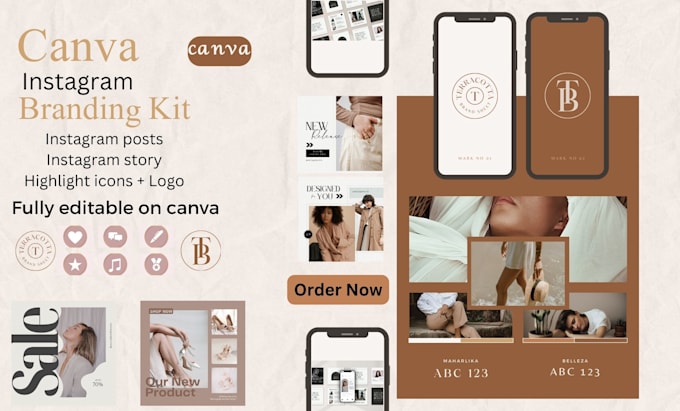 Create custom instragram branding kit and logo on canva by Noor ...