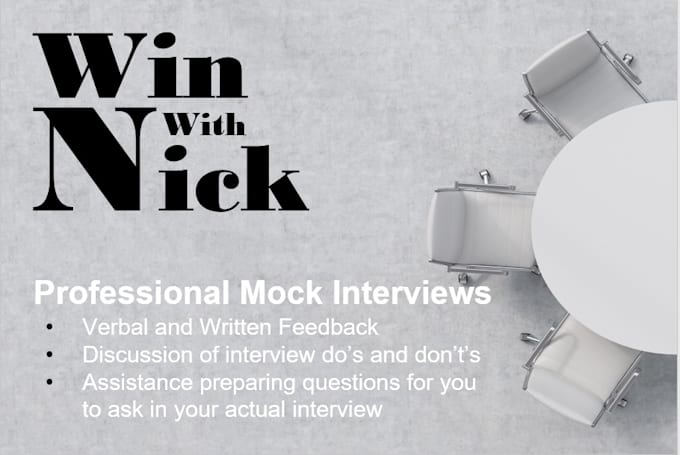 Conduct a mock interview and provide feedback so you interview ...