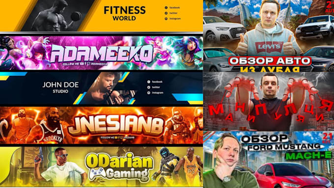 Design your youtube banner, thumbnail, event poster by Ashir_mehar | Fiverr
