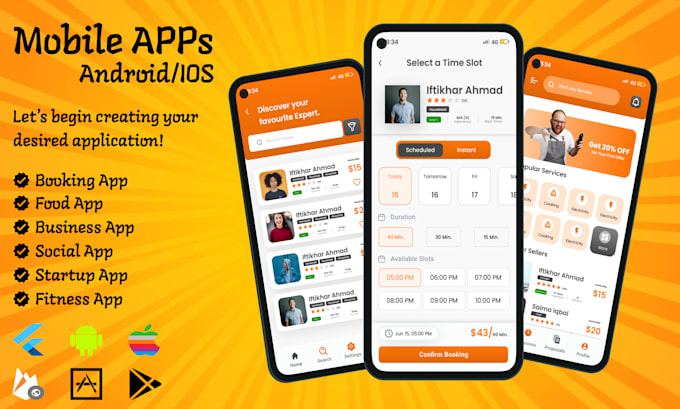 Mobile app development as android app ios app developer or flutter developer by Alyankhan22 | Fiverr