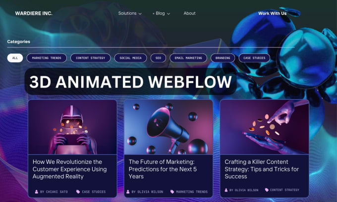 Develop 3d animated webflow website interactive 3d webflow animation ...