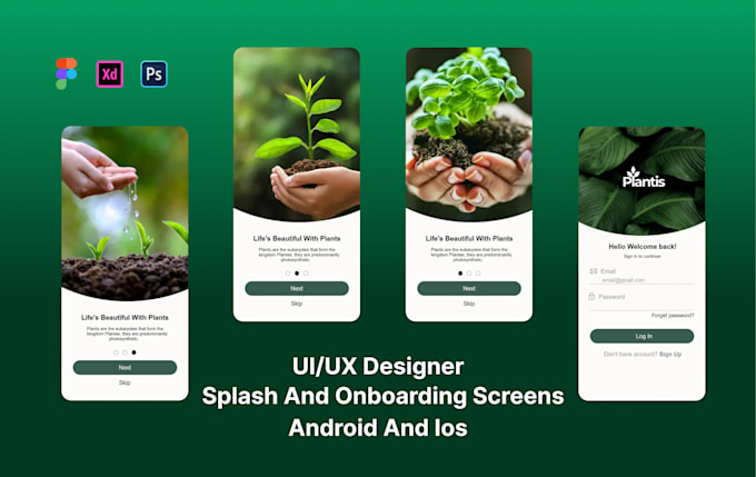 Design onboarding splash screens mobile app ui mockup wireframe ...