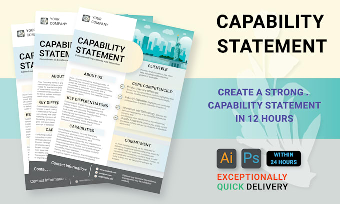 Create capability statement, business card, letterhead, id card and ...