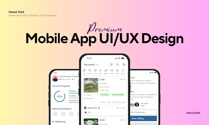 Do premium interactive mobile app ui ux design in figma by Ubaidziad ...