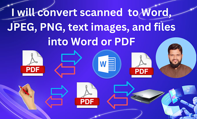 Convert scanned pdf to word,jpeg,png,text image, files by Salamatabbas | Fiverr