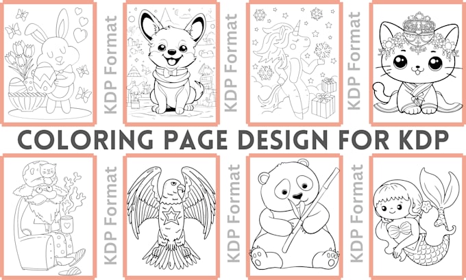 Design all kinds of coloring pages for commercial use including kdp by ...