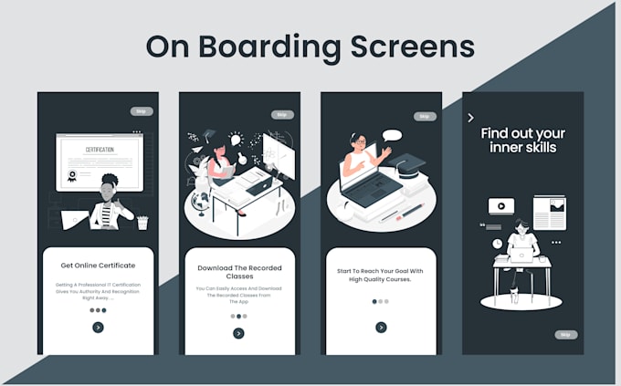 Design onboarding screen for mobile app by Moaviasaleem | Fiverr