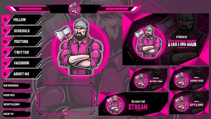 Design kick overlay logo, kick screens panel, animated overlay or ...