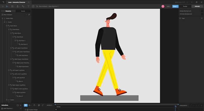 Do 2d interactive character animation in rive by Hossenshovon1 | Fiverr