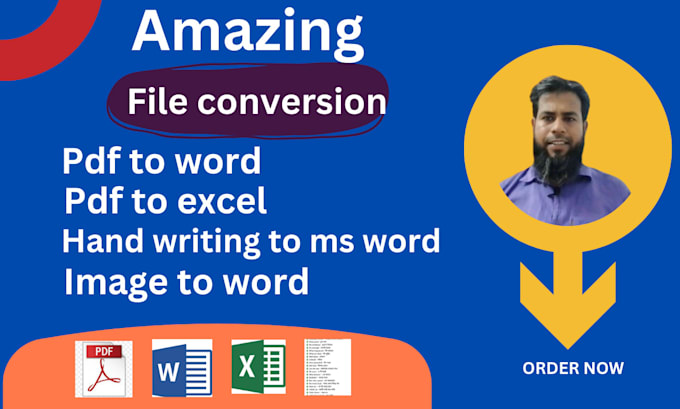 Convert pdf to excel or word, scan or image to word, by Saifulboss | Fiverr