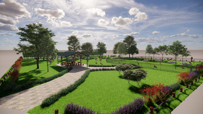 Design and 3d render community park, garden, landscape by Danurarkan ...