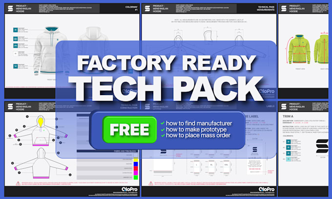 Create tech pack and flat sketches for fashion design by Qlopro | Fiverr