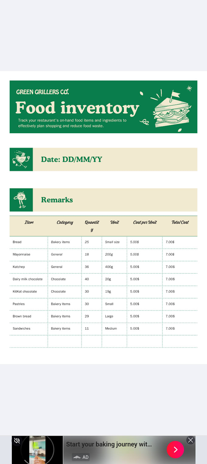 Creating a professional inventory management and rate lists by ...