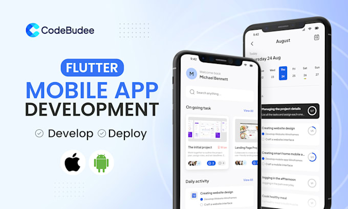 Develop custom flutter mobile apps for ios, android app by Rachellow833 | Fiverr