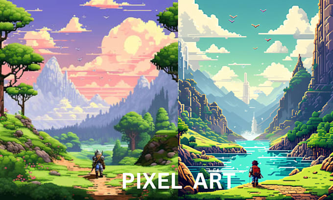Draw pixel art,pixel game art,2d sprite sheet portrait illustration,3d ...