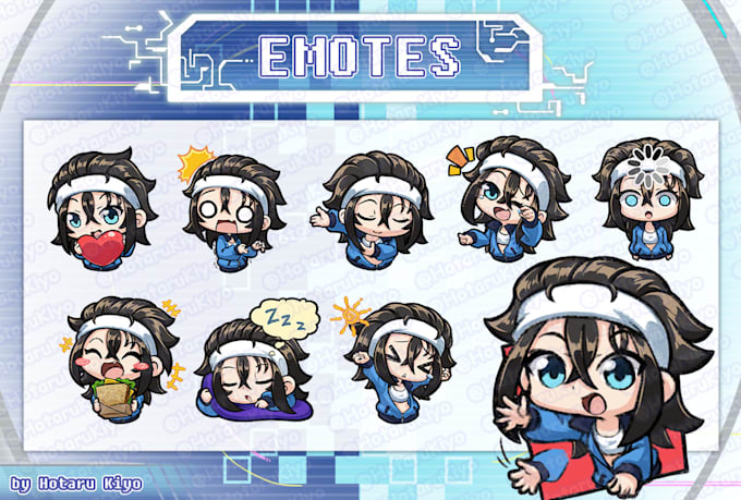 Draw cute sketch emotes for vtuber, twitch, discord by Hotarukiyo | Fiverr