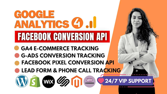 Setup facebook pixel conversion api, google analytics 4,ga4, conversion tracking by Analytics ...